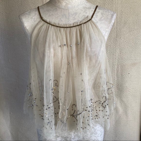Free People | Tops | Free People Os Embellished Sheer Mesh Tutu Top ...